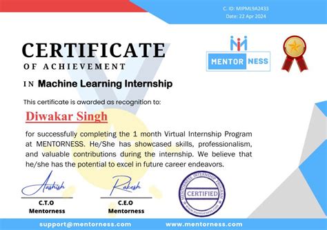 diwakar singh on linkedin mentorness internship learning growth opportunity