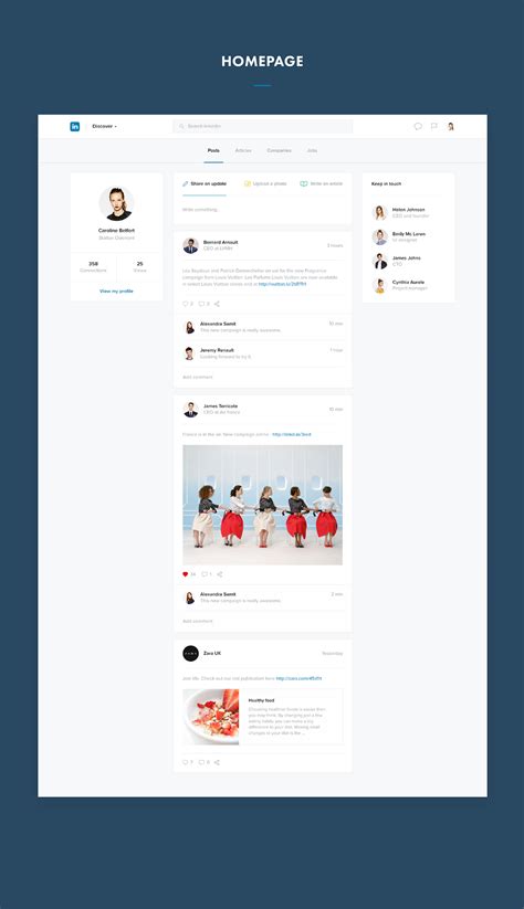 linkedin redesign concepts web ui design web design website inspiration