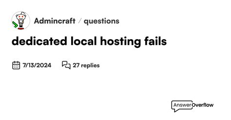 Dedicated Local Hosting Fails Admincraft