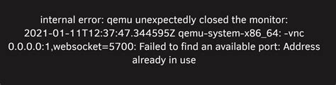 SOLVED Can Not Start VM Address Already In Use VM Engine KVM Unraid