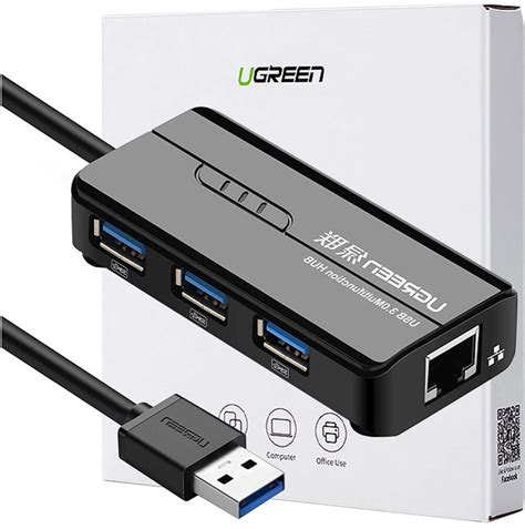 Ugreen 3 Port Usb 3 0 Hub Gigabit Ethernet 20265 Au Meilleur Prix Sur Idealo Fr