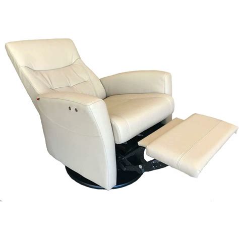 Fjords Oslo Recliner Small Power Swivel Relaxer Reclining Chair Sandel Nordic Line Leather