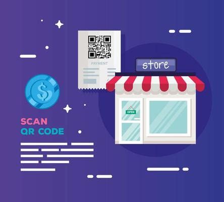 Man With Code Qr And Icons Vector Art At Vecteezy