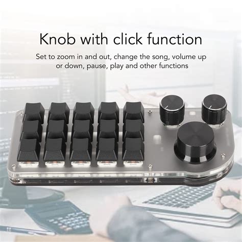 Snapklik Com Programmable Keyboard 3 Knobs 15 Keys Portable RGB DIY Mechanical Gaming Keypad