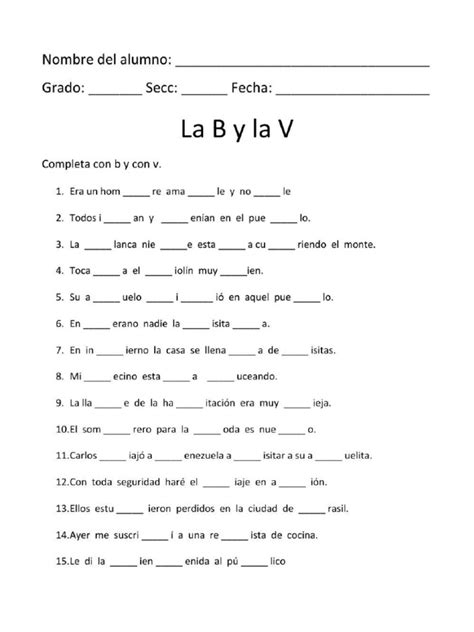Uso de La B y V | PDF