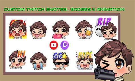 Create Custom Twitch Emotessub Badges And Animate For Your Stream By Arkeograph Fiverr