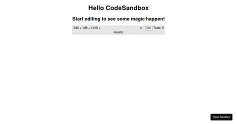 React Dice Examples Codesandbox