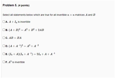 Solved Problem 5. (4 points) Select all statements below | Chegg.com