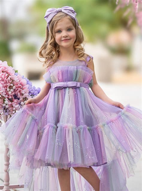 Mia Belle Girls Belted Tutu Dress Girls Formal Dresses