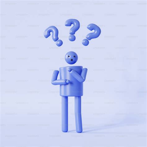 A Blue Man With Question Marks Coming Out Of His Head Photo Full Hd