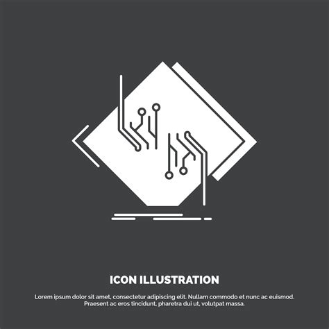 Board Chip Circuit Network Electronic Icon Glyph Vector Symbol For