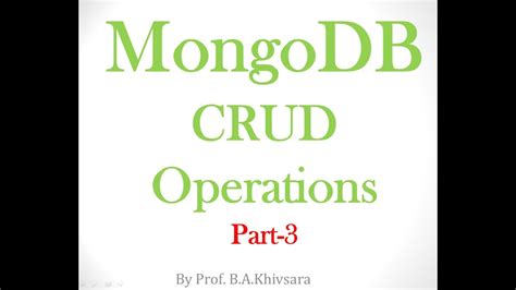 Mongodb Crud Operation Part 3 Youtube