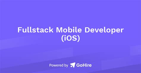 Fullstack Mobile Developer Ios At Oneseven Tech Jobs At Oneseven Tech