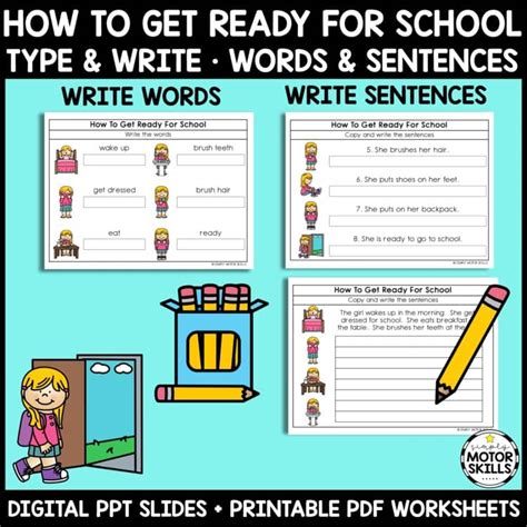 I Can Type And Write How To Get Ready For School Digital Ppt