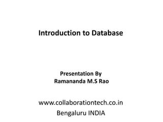 Introduction To Database SQL PL SQL PPTX