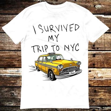 I Survived My Trip To Nyc T Shirt New York City Spider Tom Yellow Taxi