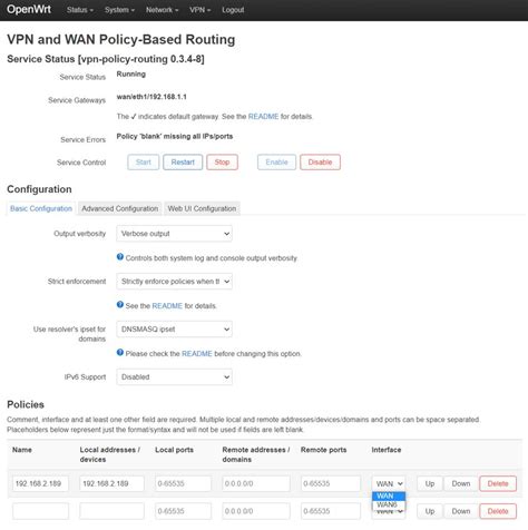Only WAN Interface In Luci VPN Policy Routing Installing And Using OpenWrt OpenWrt Forum
