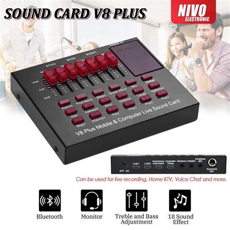Multifunctional V PLUS Mobile Computer Live Sound Card Wireless Bluetooth Sound Card With