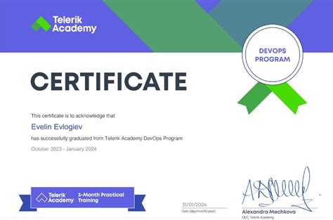 Evelin Evlogiev On Linkedin Ive Recently Attained A New Devops Certificate From Telerik Academy