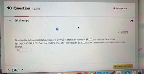 Solved Greg Has The Following Utility Function