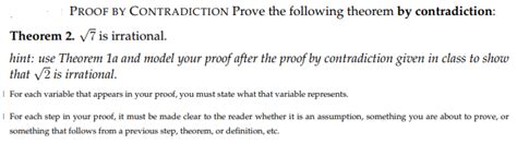 Solved PROOF BY CONTRADICTION Prove The Following Theorem By Chegg Com