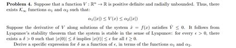 Solved Problem 4 Suppose That A Function V RnR Is Positive Chegg Com