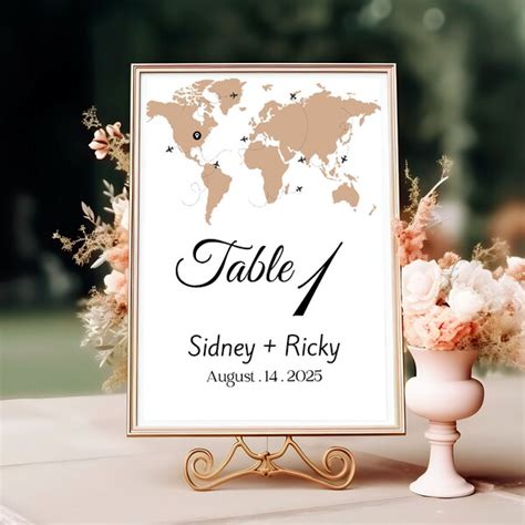 Wedding Table Numbers Maps Etsy