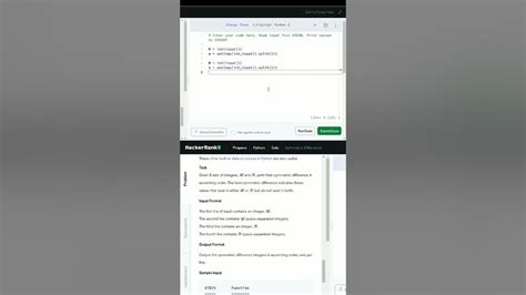 Hackerrank Python Sets Symmetric Difference Coding Codingchallenge Hackerrankpython