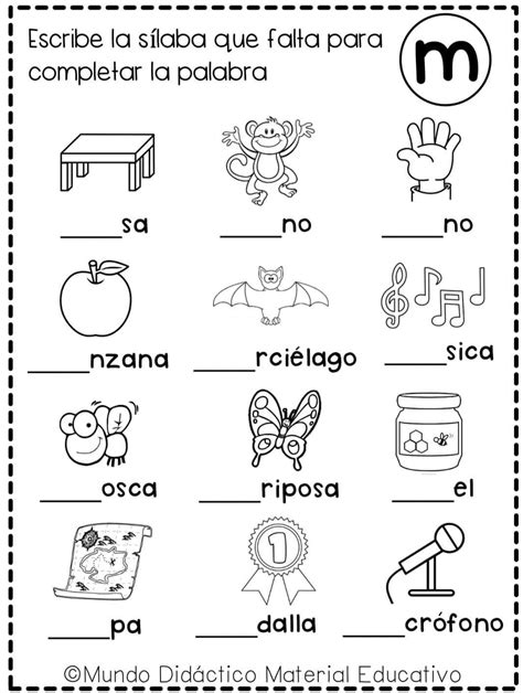 Silabas Ma Me Mi Mo Mu Para Recortar
