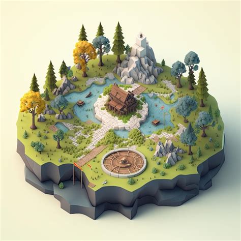 Premium Photo Rpg Map Isometric Rpg Item Object For Rpg Game Generative Ai
