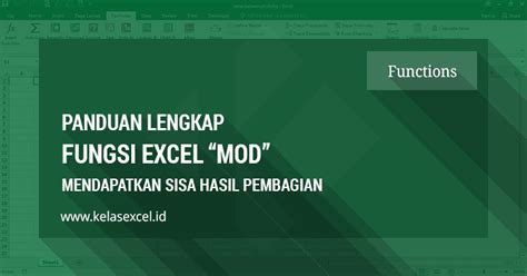 Fungsi MOD Excel Cara Menghitung Sisa Pembagian Dengan Rumus Excel