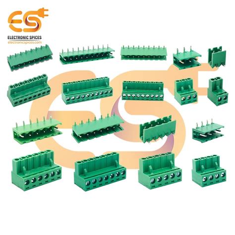 Electronic Spices Terminal Block Connectors Male Female Mm Hole Hole Pitch Pluggable At