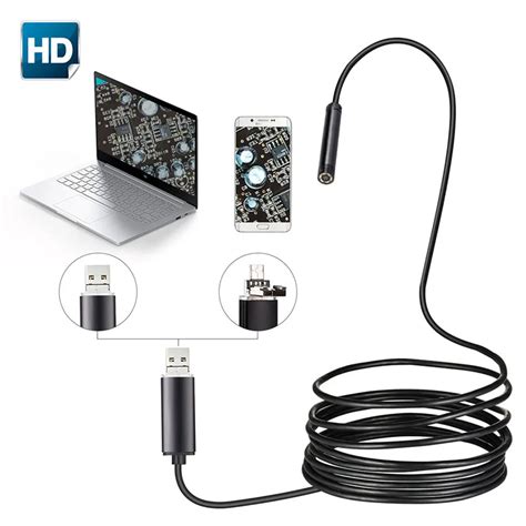 7 мм 2 в 1 USB эндоскоп 480P HD Snake Tube и Android Borescope USB ...