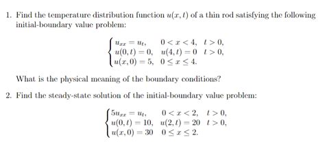 Solved 1 Find The Temperature Distribution Function Ux