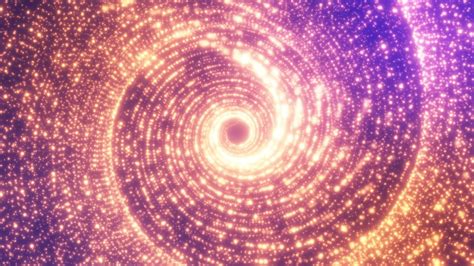 Abstract Orange Particles Background Animation Loop With A Spiral Particle Form Rotating Over A