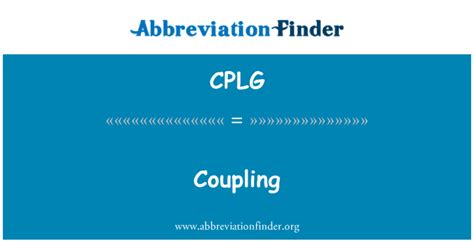 Cplg Stands For Coupling Abbreviation Finder