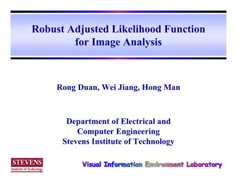 Pdf Robust Adjusted Likelihood Function For Image Analysis
