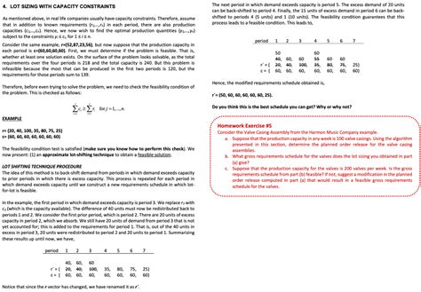 4 lot sizing with capacity constraints as mentioned
