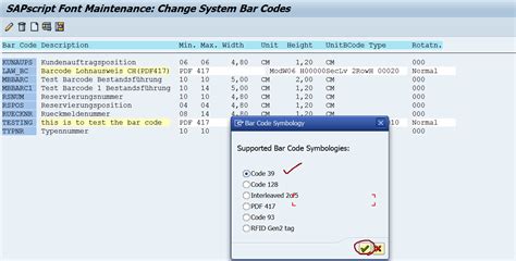 Bar Code In Script SAPCODES