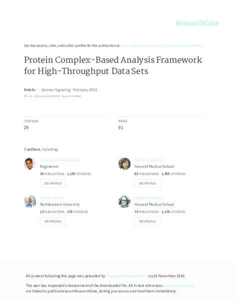 pdf protein complex based analysis framework for high throughput data