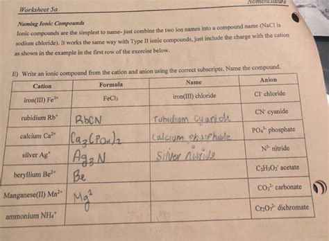free ionic compounds worksheet with answers download free ionic