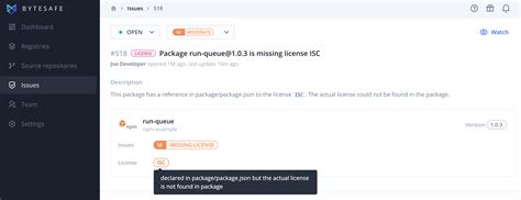 license compliance bytesafe documentation