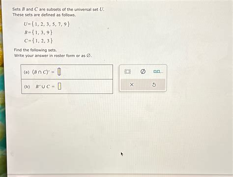 solved sets b ﻿and c ﻿are subsets of the universal set