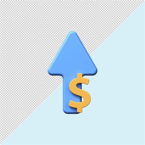 Premium Psd Price Increase Icon 3d Dollar With Up Arrow