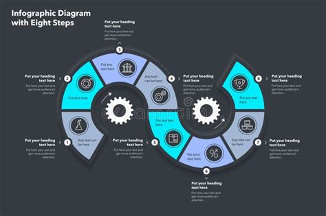 Modern Process Flow Diagram Layout Template Blue Version Stock Vector Illustration Of