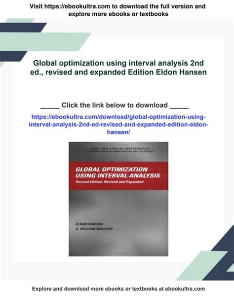 global optimization using interval analysis 2nd ed revised and