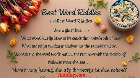 280 Best Word Riddles With Answers For 2025