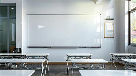 Clear Whiteboard In Classroom Setting Premium Ai Generated Image