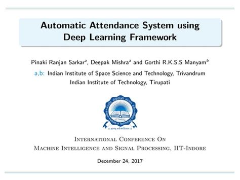 automatic attendance system using deep learning framework pdf