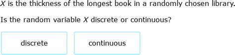 Ixl Identify Discrete And Continuous Random Variables Year 13 Maths